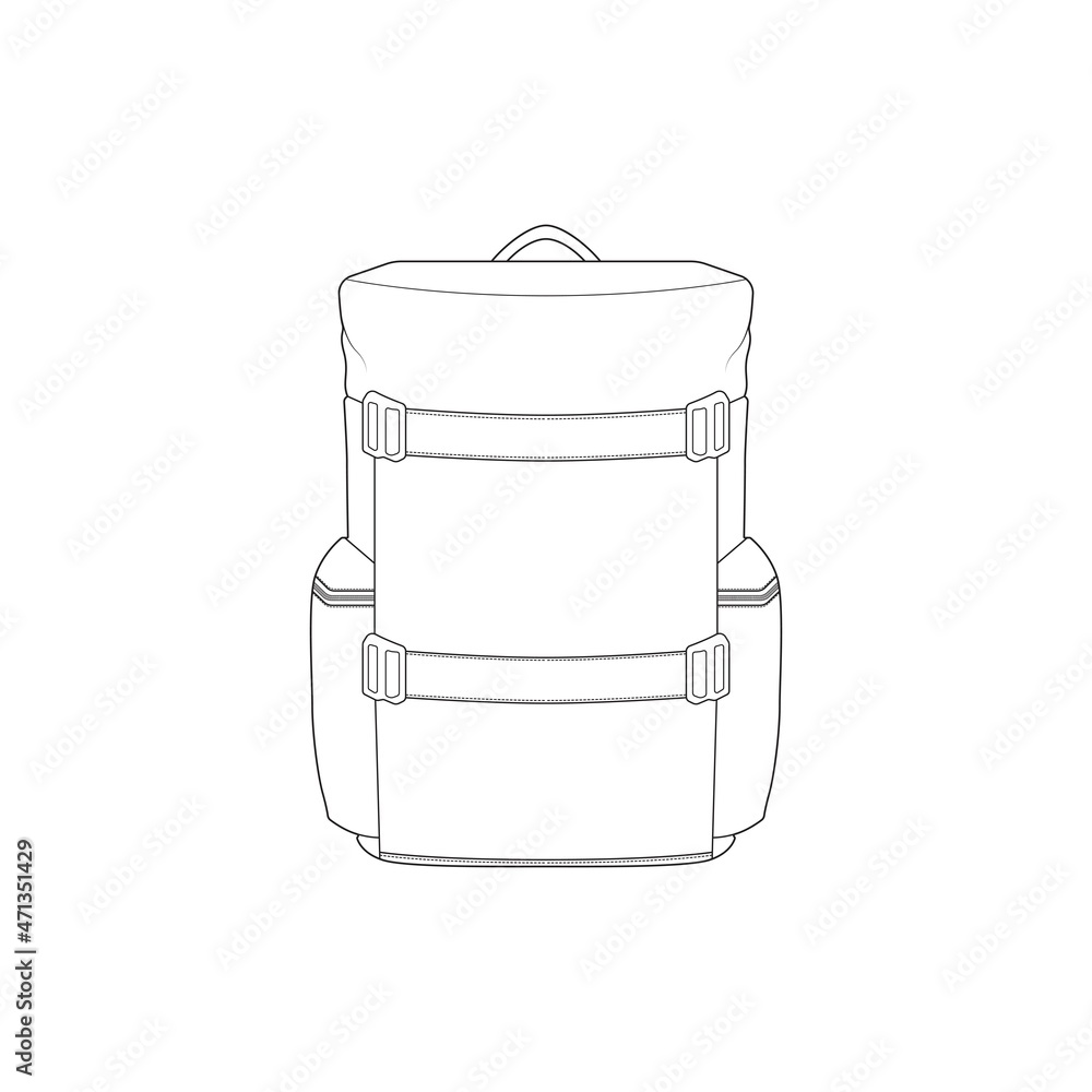 Backpack outline drawing vector, Backpack in a sketch style, trainers ...