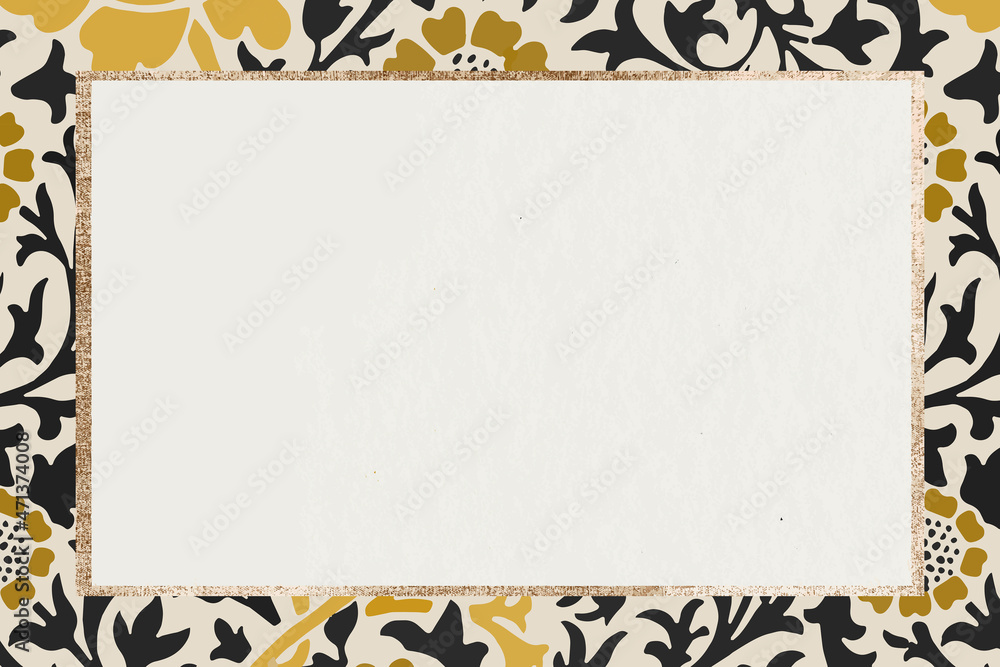 Nature ornamental border frame pattern vector Stock Vector | Adobe Stock