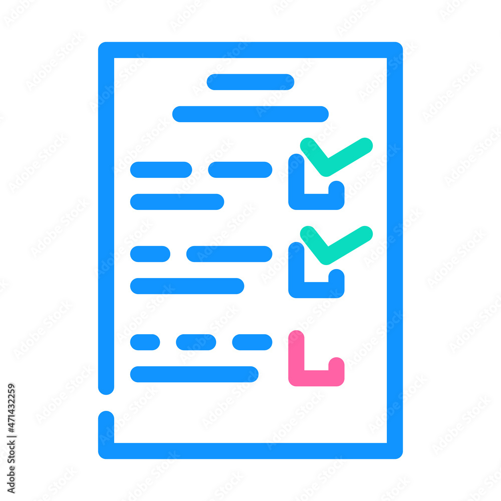 check list color icon vector. check list sign. isolated symbol ...