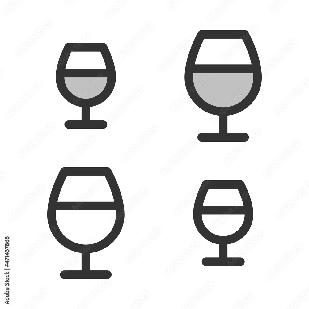 Vector de Stock Pixel-perfect linear icon of a wineglass built on two ...