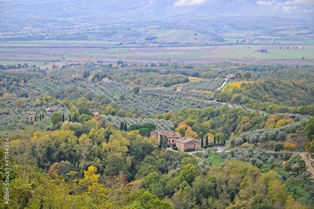 Beautiful View from an Ancient Medieval Town in Umbria Italy to Tuscany ...