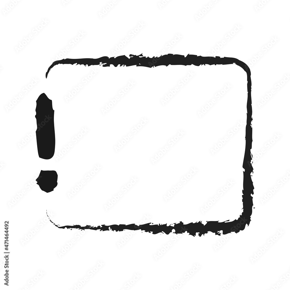 Frame with question mark, exclamation mark, quotes. Square text box ...