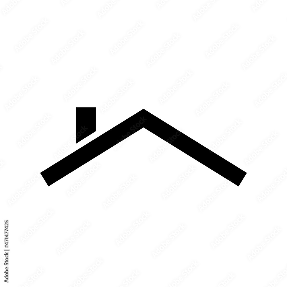 House roof icon logo vector silhouette. Flat roof house symbol estate ...
