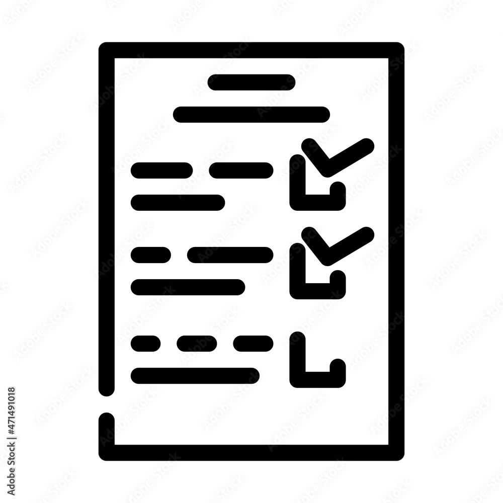 check list line icon vector. check list sign. isolated contour symbol ...