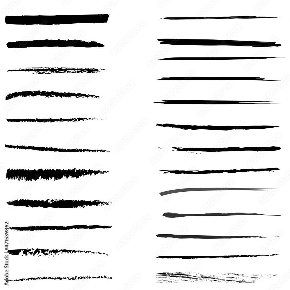 Set of underlines hand drawn black version Stock Vector | Adobe Stock