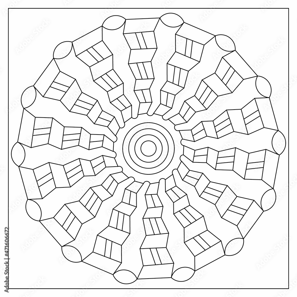 Simple mandala designs to color. Easy coloring pages. Rotational ...