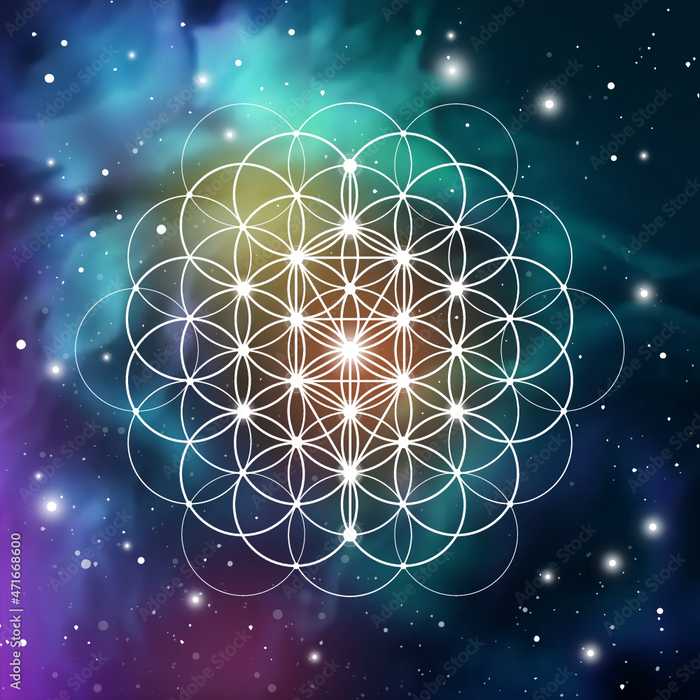 Sacred geometry tree of life ancient symbol vector illustration with ...