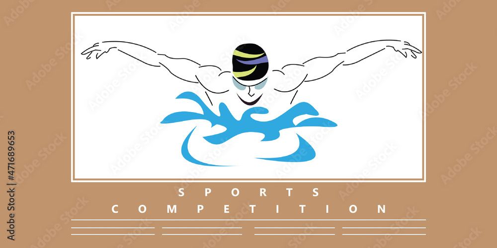 2d illustration world swimming day Stock Illustration | Adobe Stock