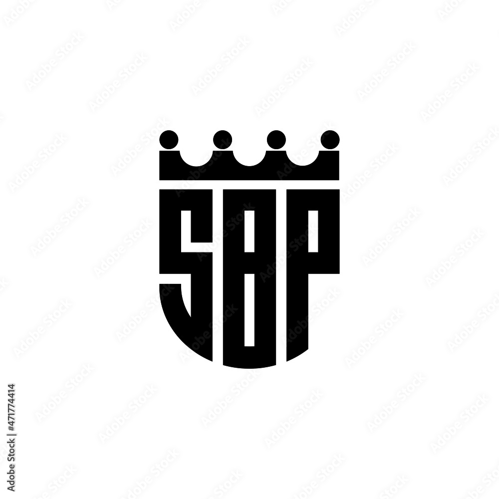SBP letter logo design with white background in illustrator, vector ...