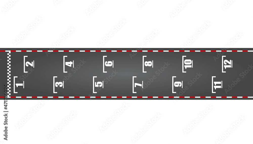 Race starting positions grid. vector Stock Vector | Adobe Stock