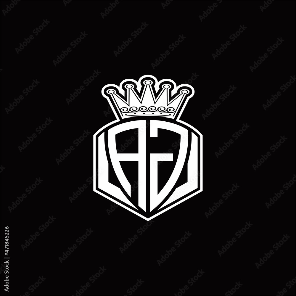 AG Logo monogram with luxury emblem shape and crown design template ...