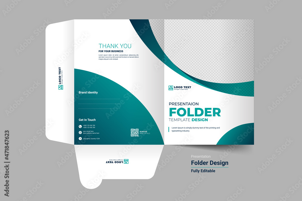 Presentation folder template for corporate Office design, Folder design ...