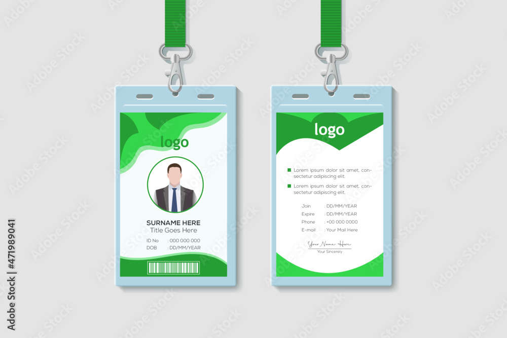 Modern Clean Graphic ID Card Design Template. Vector Illustration Stock ...