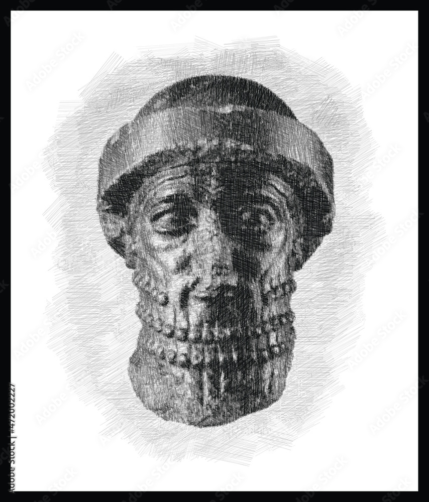 Hammurabi pen sketch illustration, Louvre Museum, Paris. King of the ...