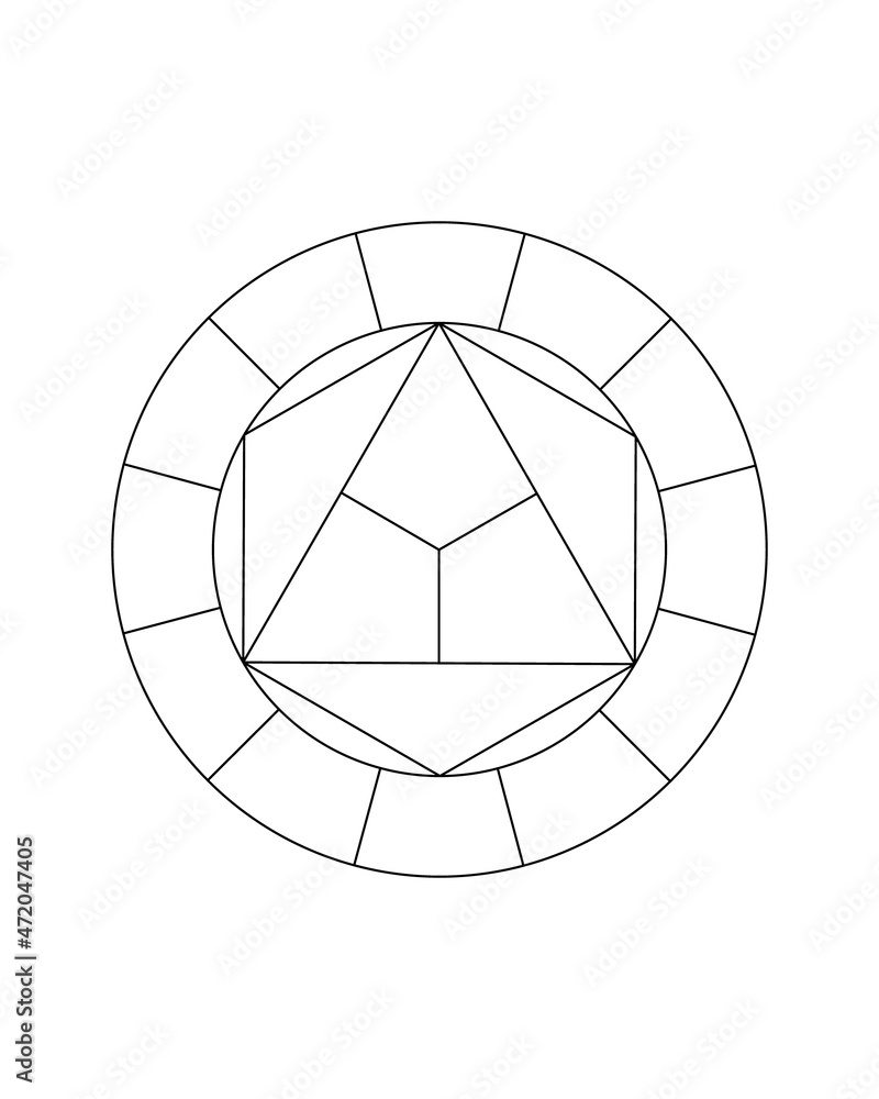 Blank Artist Color wheel template. Clipart image Stock Vector | Adobe Stock