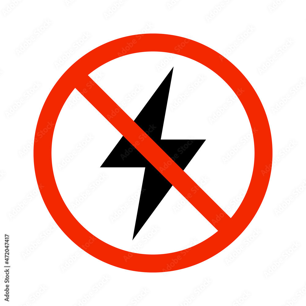 Electricity shortage icon. Clipart image isolated on white background ...