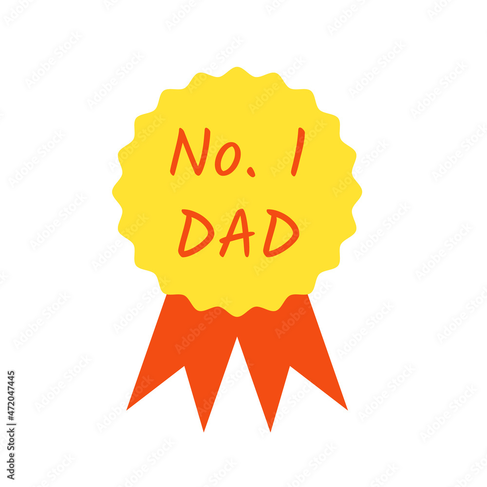 No 1 dad award ribbon icon. Clipart image isolated on white background ...