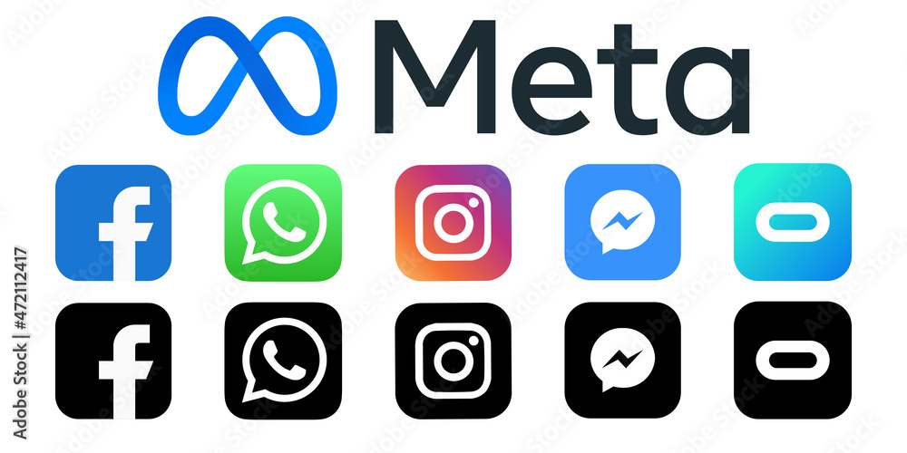Vetor Facebook Rebrand Logo Design. Meta Icon in Blue Color. Messenger ...