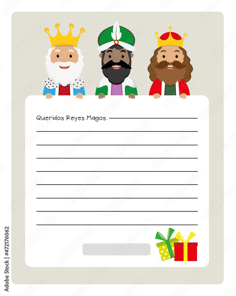 Letter to the Three Wise Men from the East. Text in Spanish dear Three ...