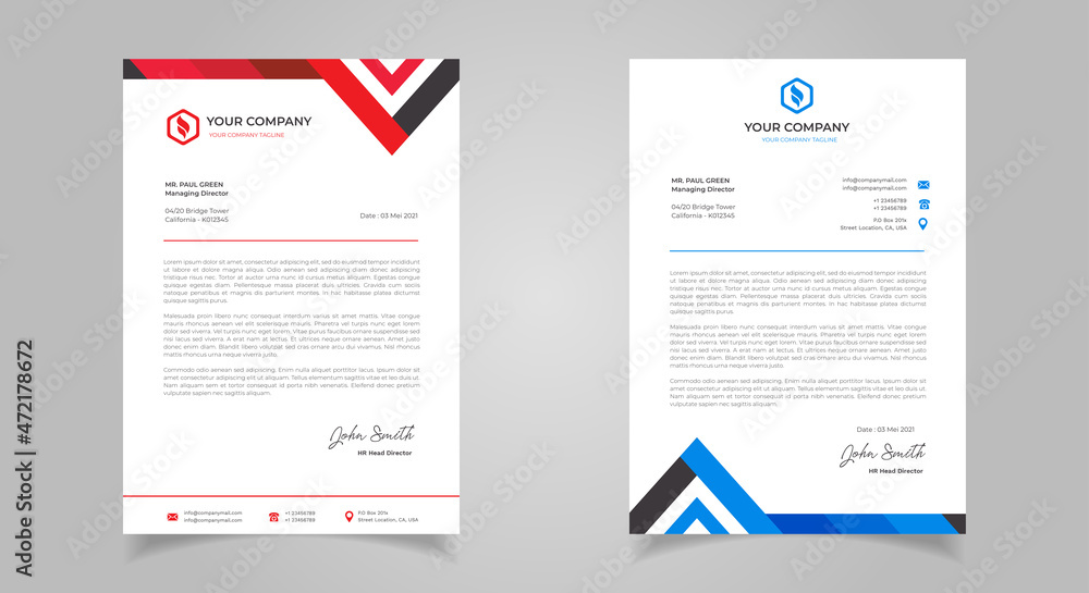 Abstract Letterhead Design Modern Business Letterhead Design Template ...