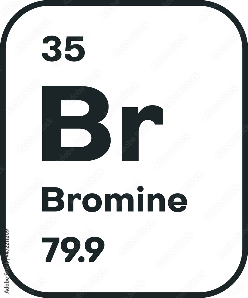 Symbol of chemical element Bromine as seen on the Periodic Table of the ...