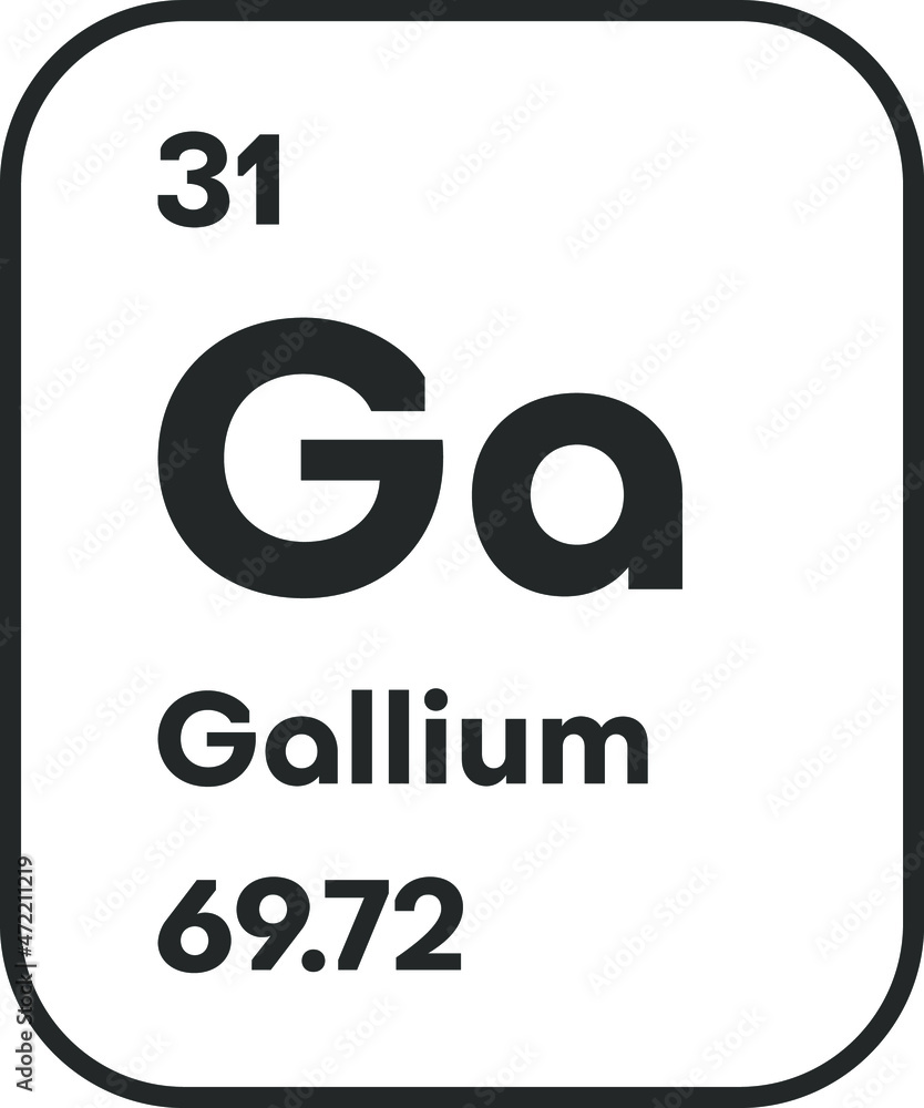Symbol of chemical element Gallium as seen on the Periodic Table of the ...