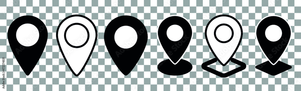 Location pin icon set. Map pin location marker. Location icon. Map Marker Pointer Icon Set ...