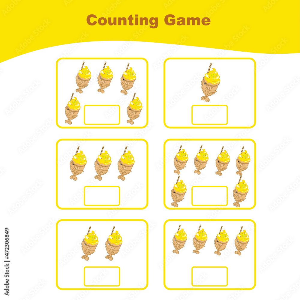 Counting game for Preschool Children. Educational printable math ...