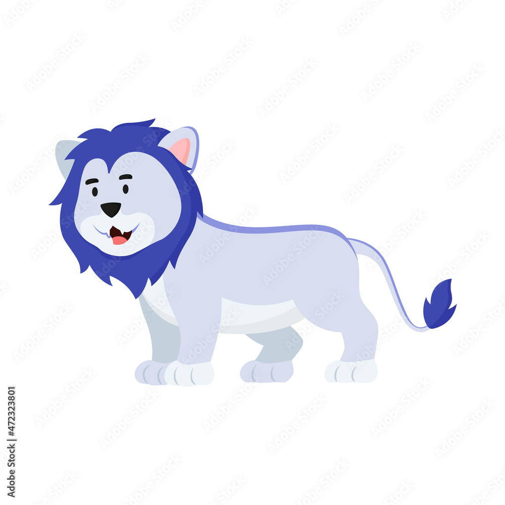Ilustrace León, dibujo animado. Caricatura de león. Mamífero ...