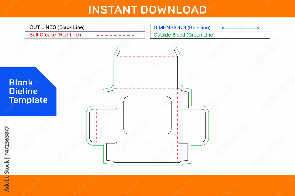 2D side display box, dieline tamplate and 3D box color changeable and ...