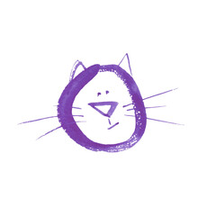 Purple Cat Art Print Free Stock Photo - Public Domain Pictures
