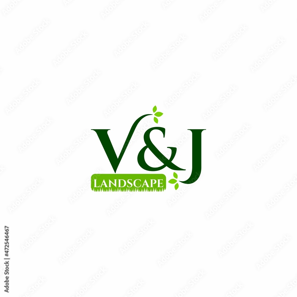 V and J Landscape Logo Design Vector Stock Vector | Adobe Stock