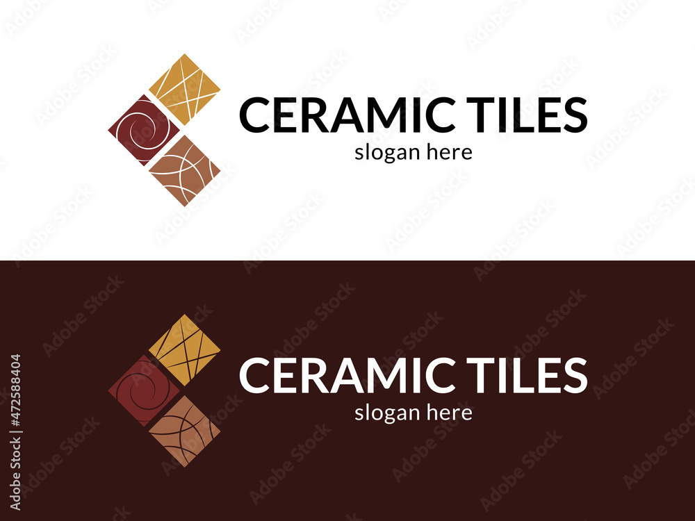 Graceful ceramic tiles logo Stock Vector | Adobe Stock