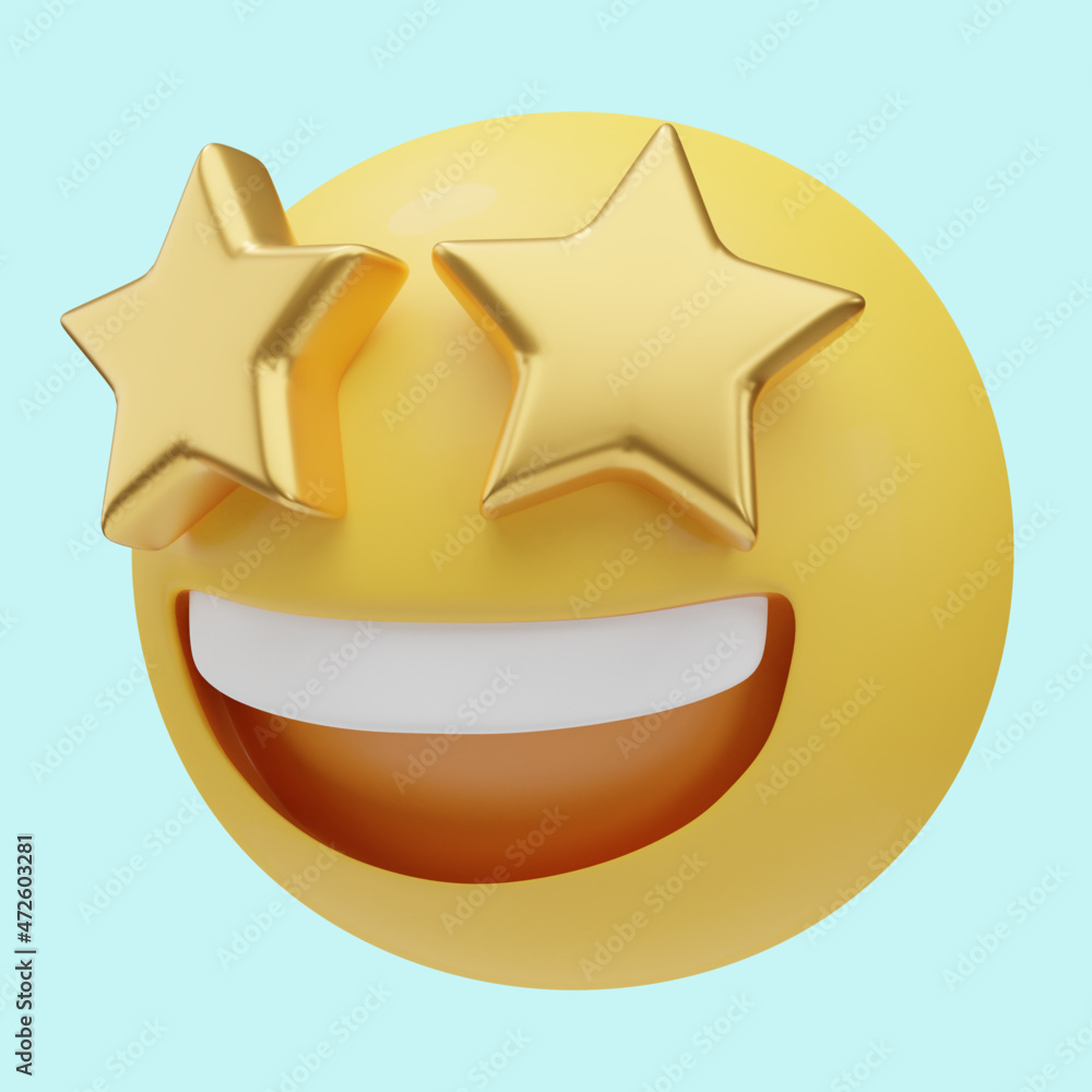 star face emoji 3d illustration Stock Vector | Adobe Stock