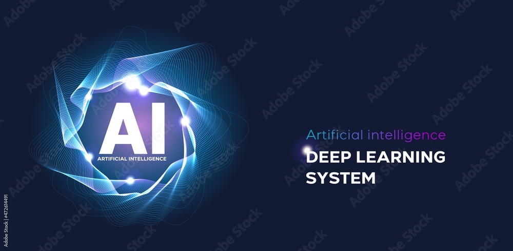 artificial Intelligence landing page. Website template for ai machine deep learning technology ...