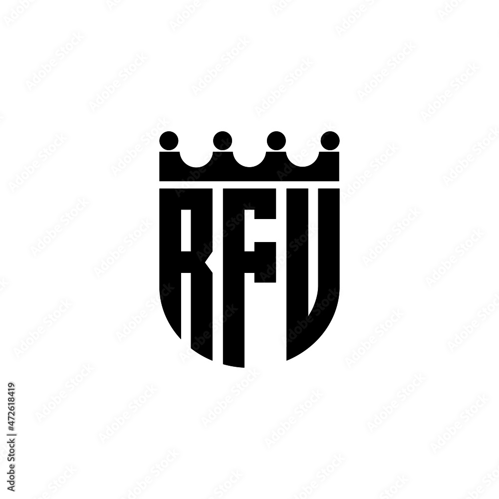 Stock-Vektorgrafik „RFU letter logo design with white background in ...