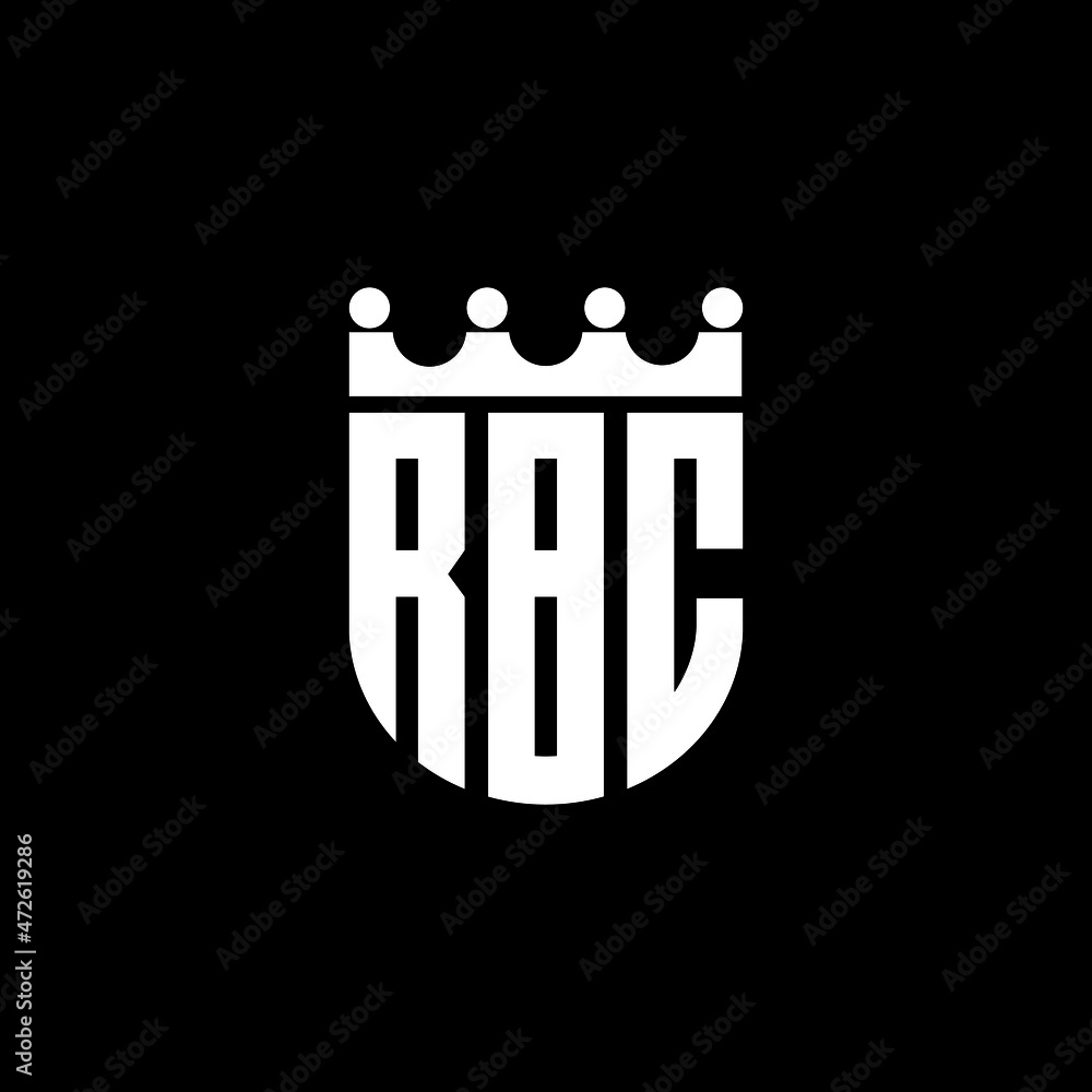 RBC letter logo design with black background in illustrator, vector ...