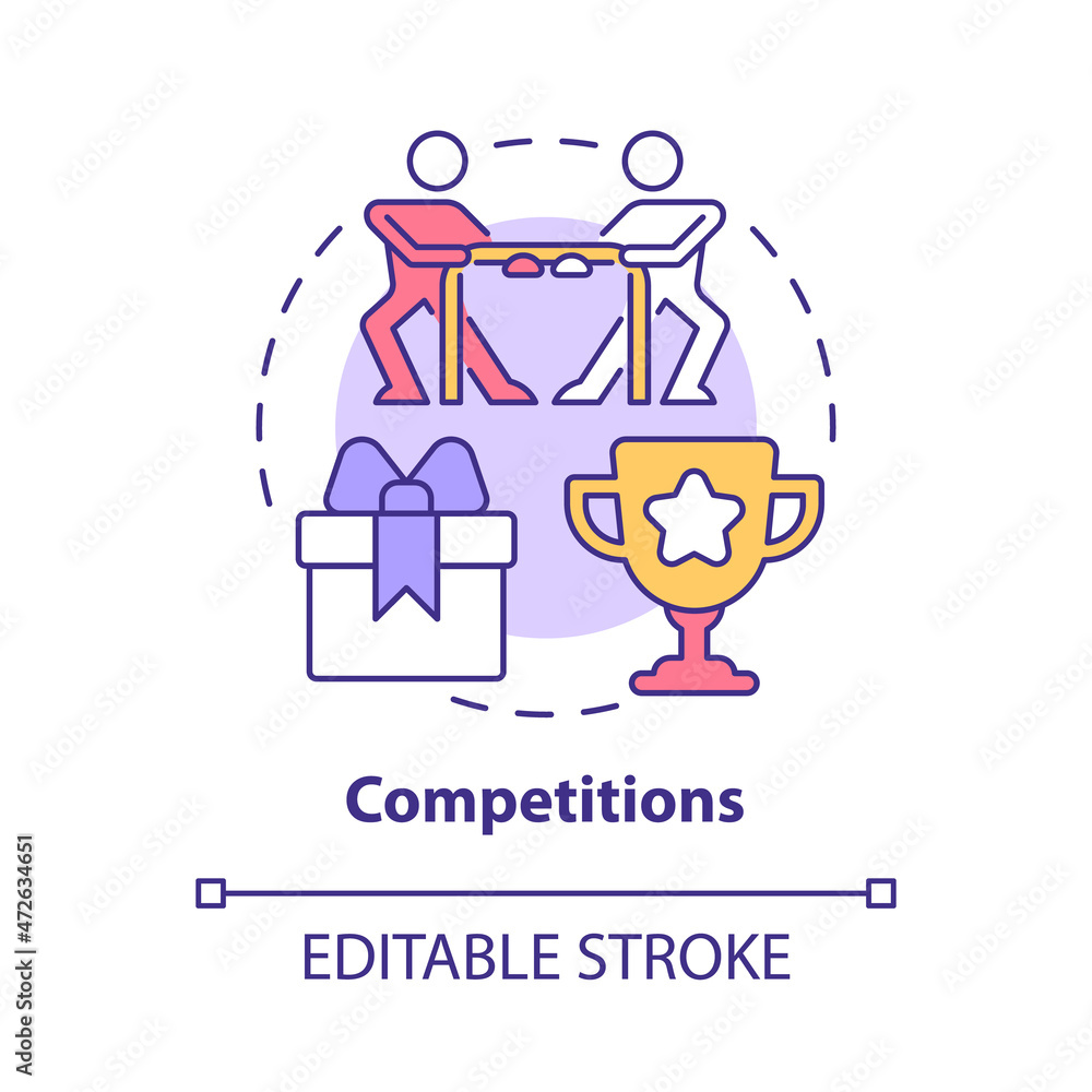 Competition concept icon. Advertising campaign boosting customer ...