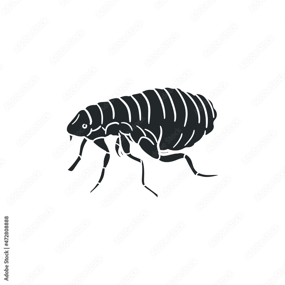 Flea Icon Silhouette Illustration. Animal Parasite Vector Graphic ...