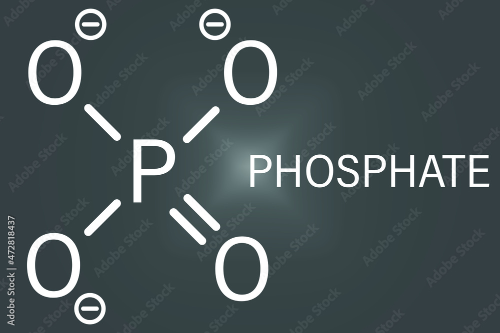 Phosphate anion, chemical structure. Skeletal formula. Stock Vector ...