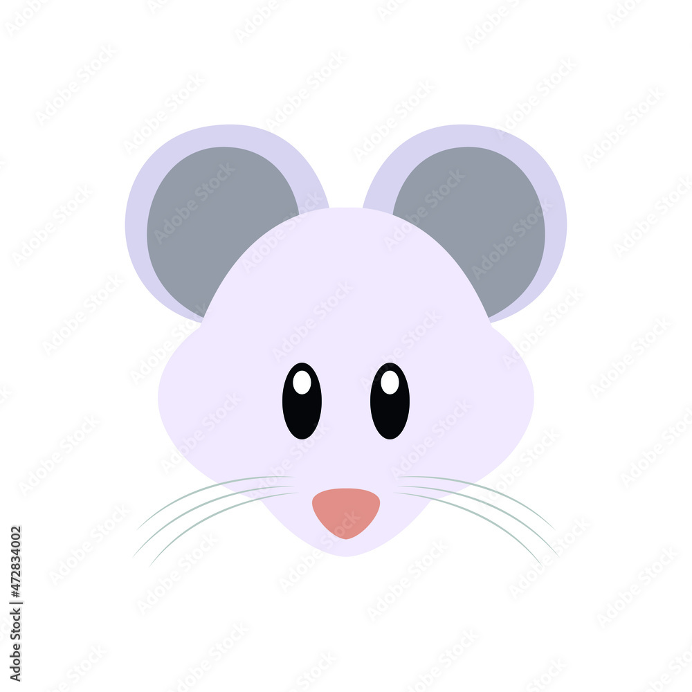 Mouse emoji face vector illustration Stock Vector | Adobe Stock