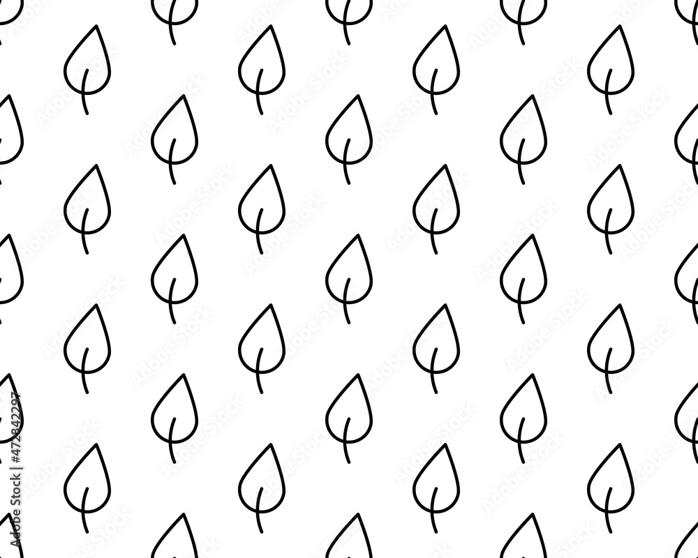 Linear leaves seamless pattern. Spring surface print. Botanic motif ...