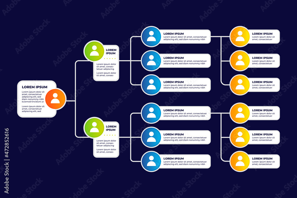 Organizational Chart Infographic Presentation Template Stock Vector ...