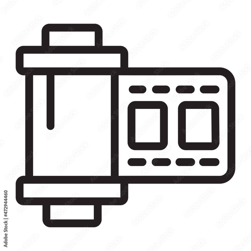 film roll outline icon Stock Vector | Adobe Stock