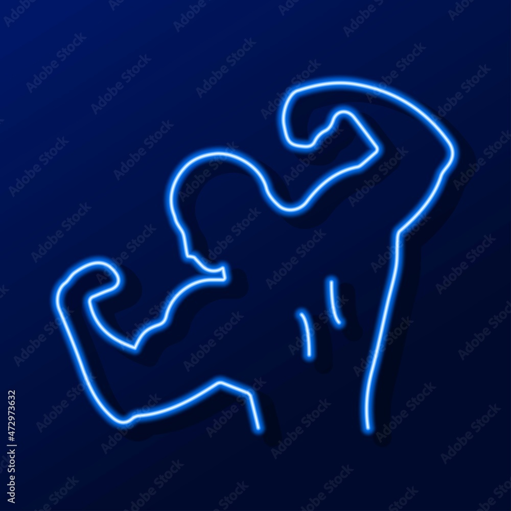 bodybuilder neon sign, modern glowing banner design, colorful trend of ...