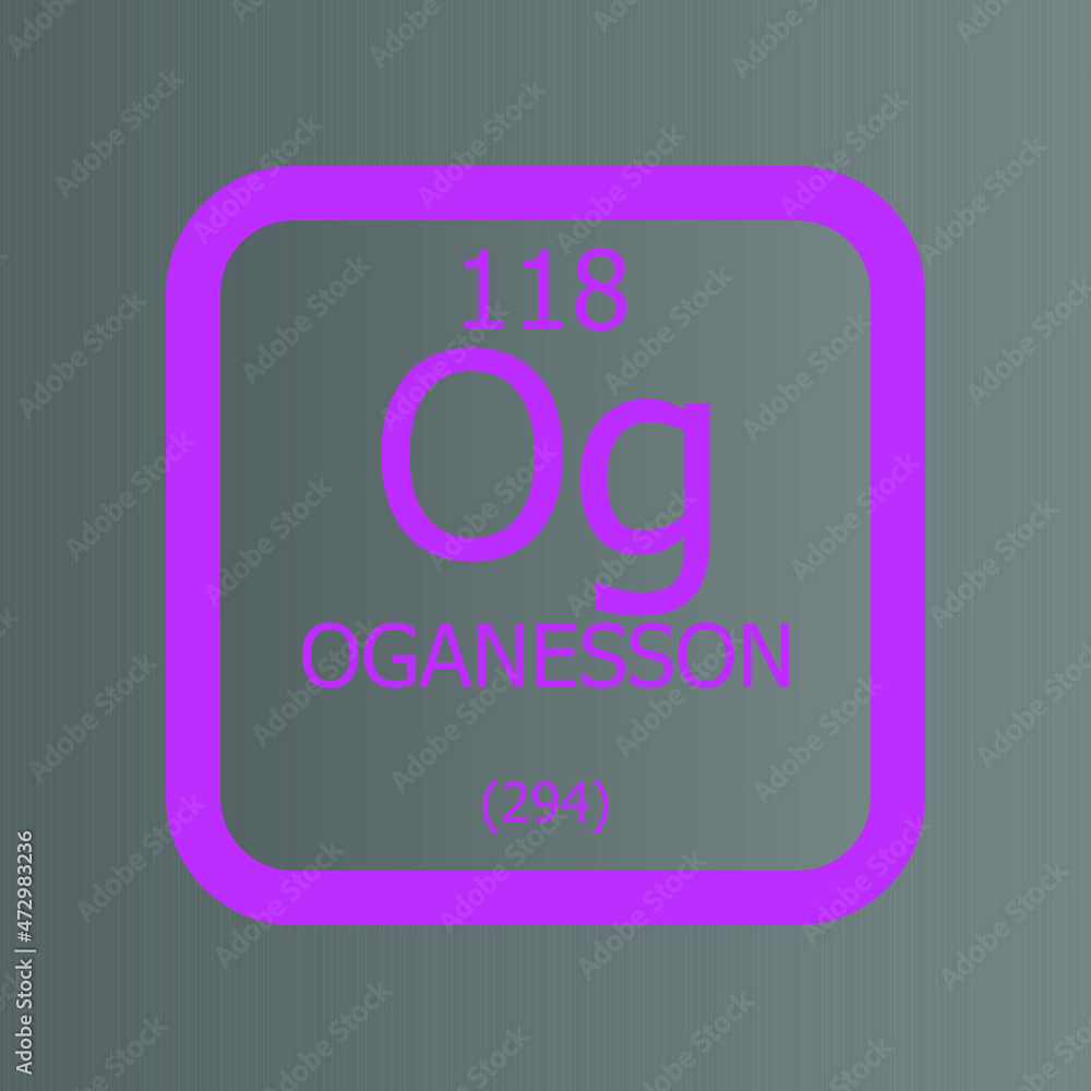 Oganesson Og Chemical Element vector illustration diagram, with atomic ...