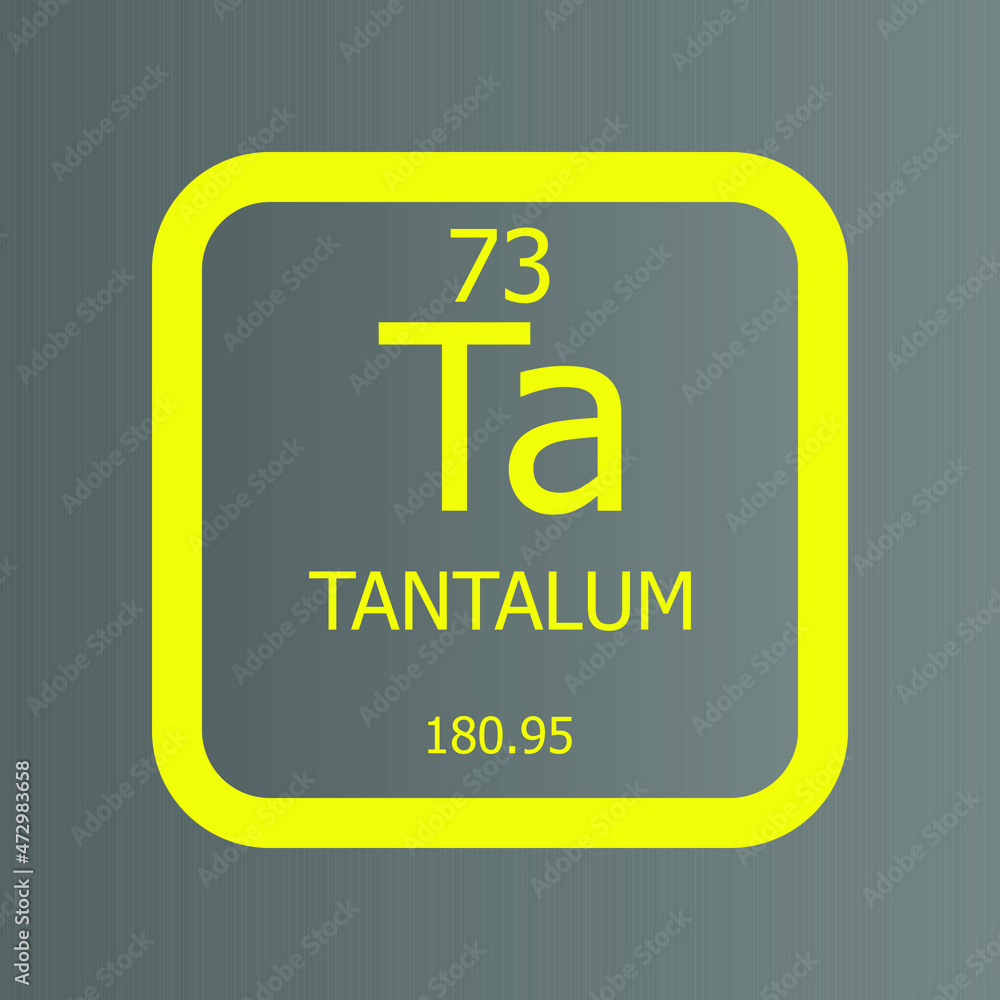 Tantalum Ta Chemical Element vector illustration diagram, with atomic ...