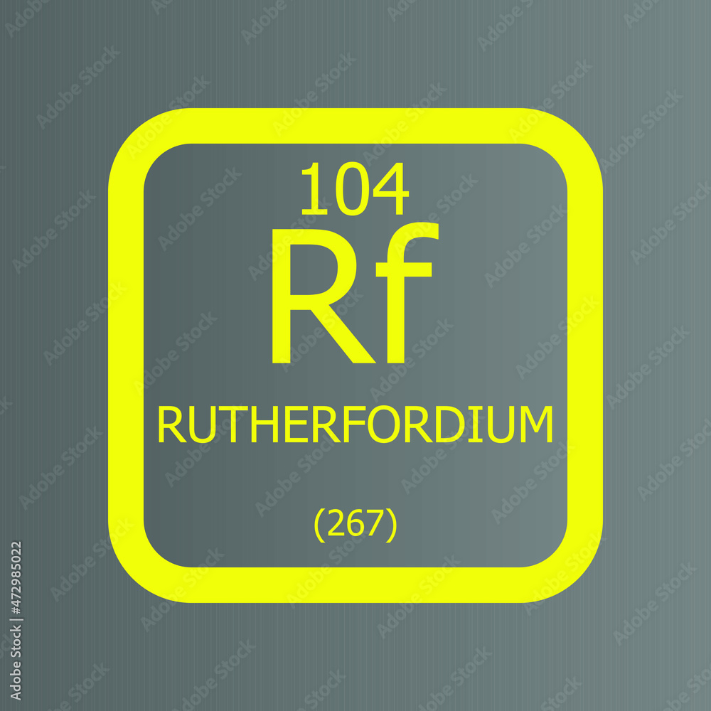 Rutherfordium Rf Chemical Element vector illustration diagram, with ...