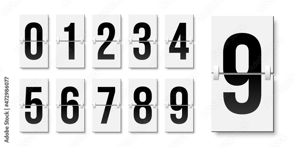 Стоковое векторное изображение «Flip board style numbers vector ...