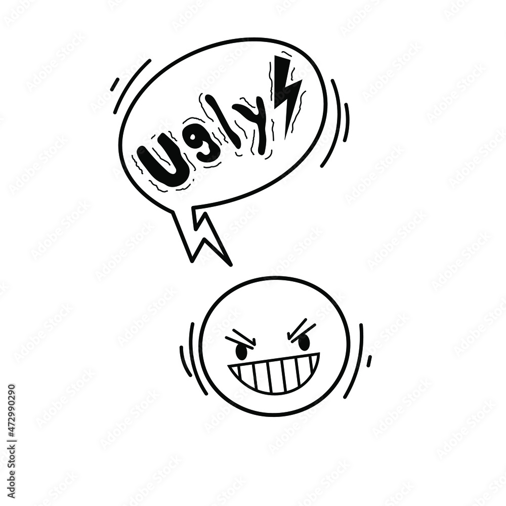 Comic speech bubble with swear words symbols. Doodle hand drawn speech ...